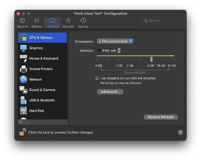 Arch Linux Parallels VM on M1 (Apple Silicon) · mattmoore.io